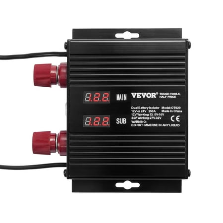 VEVOR Dual Battery Smart Isolator 12V/24V 250 Amp Voltage Sensitive ...