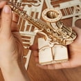Hands Craft 3D Wooden Puzzle, Musical Instrument Saxophone, DIY Model ...