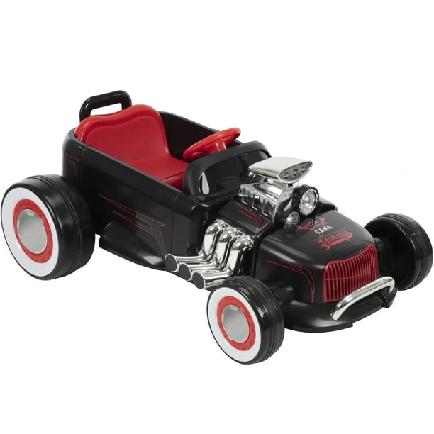 Huffy 6V Hot Rod Racer Boys' Ride-On Electric Car for Kids, Black ...