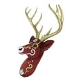 Sweet Rose Red Parade Buck Stag Deer Golden Antlers Scrollwork Wall ...