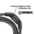 Brinks Covered 5/16 x 5 feet Flexible Steel Combination Cable Lock ...