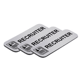 Recruiter 1 x 3" Name Tag/Badge, Silver, (3 Pack) - Walmart.com