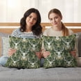 Elk Head Pillow Covers Set of 4, Animals Classical Floral Pattern Olive ...