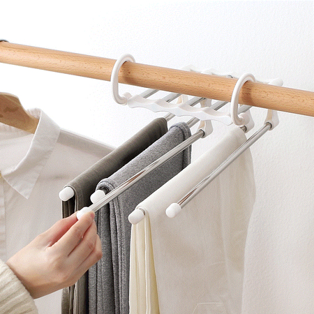 Lemonbest 5 Layers Folding Pants Hangers Multi-Purpose Magic Hangers ...
