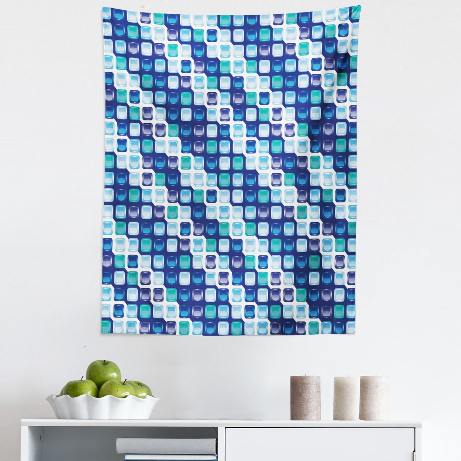 Retro Tapestry, Retro Style Vintage Modern Design with Mosaics and ...