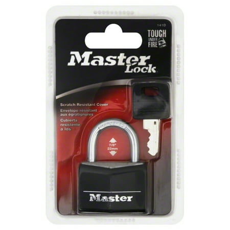 Master Lock 141D 1-9/16" Black Vinyl Cover Brass Padlock - Walmart.com