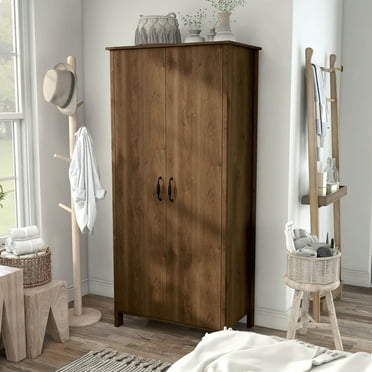 Bowery Hill Modern Engineered Wood Bedroom Armoire in Grand Walnut ...