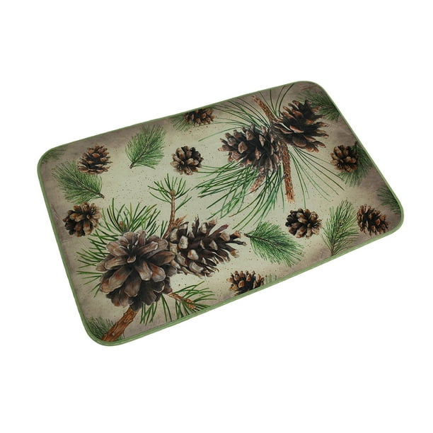 Microfiber Memory Foam Rustic Pine Cone Bath Mat 32 X 20 Inch - Walmart ...