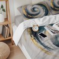 Abstract Swirl Duvet Cover Set Queen Size, Modern Minimalist Gold Blue ...