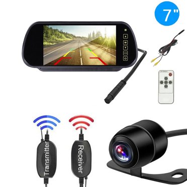 PYLE PLCM4590WIR - 2.4Ghz Rearview Mirror Monitor & Backup Camera ...