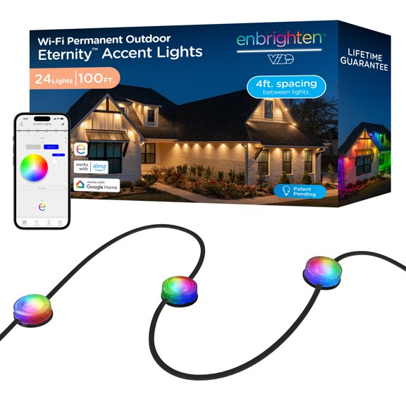 Enbrighten VIBE 150ft 108 LEDs Permanent Outdoor Eternity Lights, Eave ...