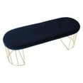 LumiSource Canary Contemporary Dining Bench in Gold and Green Velvet ...
