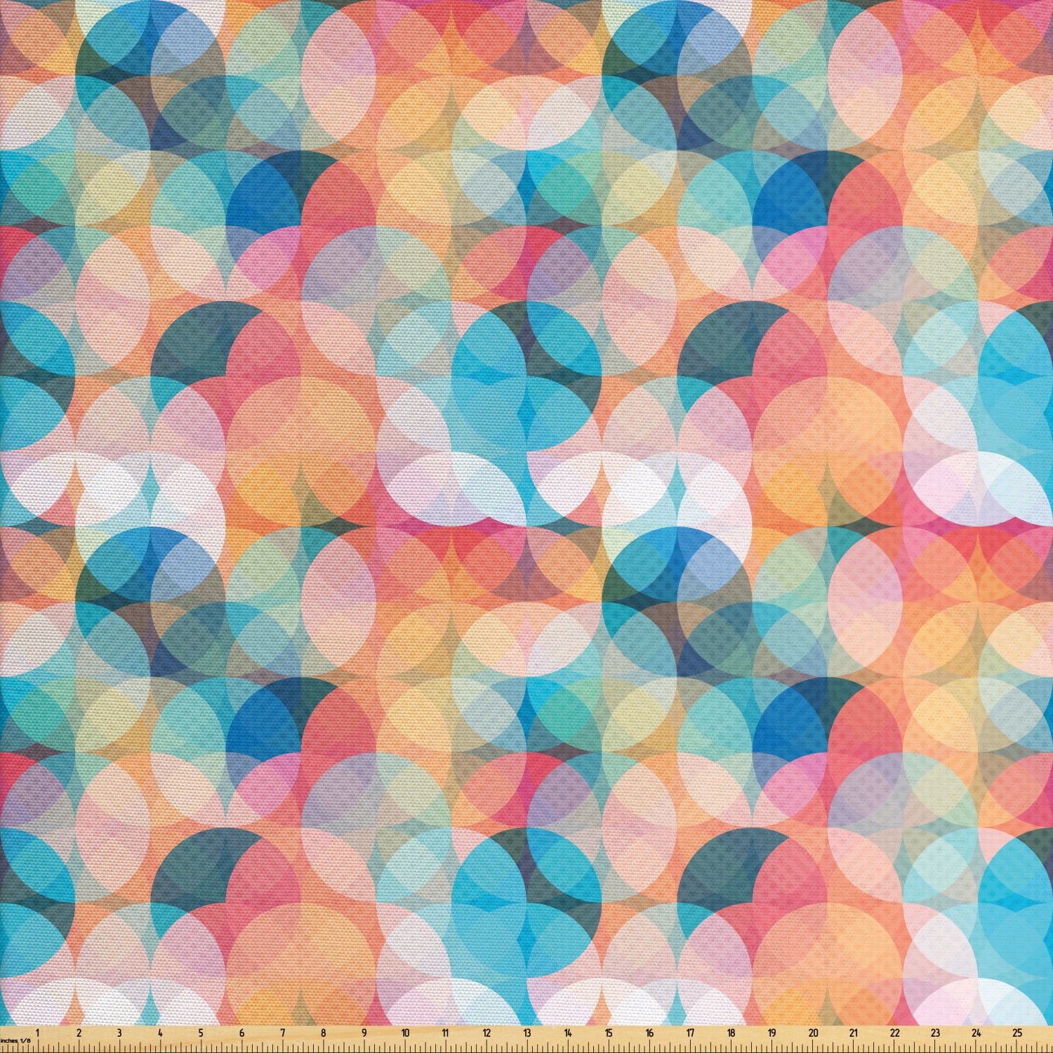 Geometric Sofa Upholstery Fabric by the Yard, Soft Toned Overlap ...