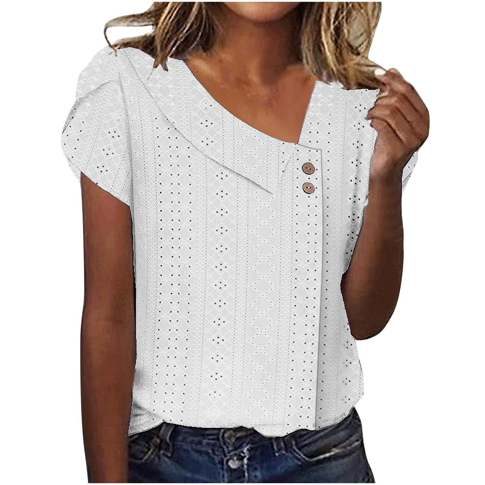 Click here for Cinvoph Womens T Shirts V-Neck Short Sleeve Mesh B... prices