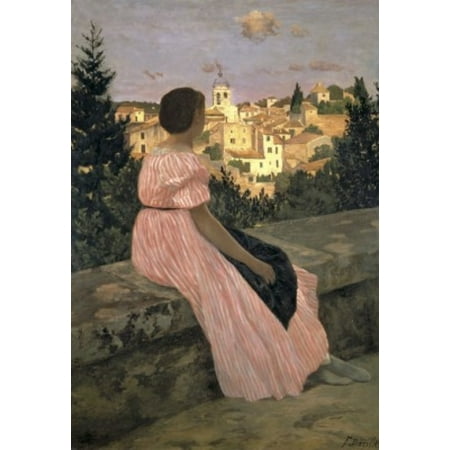 The Pink Dress (View of Castelnau-le-Lez, H?rault) , 1864 , Frederic Bazille (1841-1870/French ...