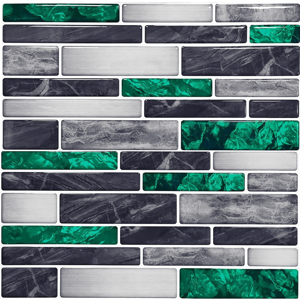 10Pcs 15x15CM Self Adhesive Tile Brick Wall Stickers Waterproof Kitchen ...