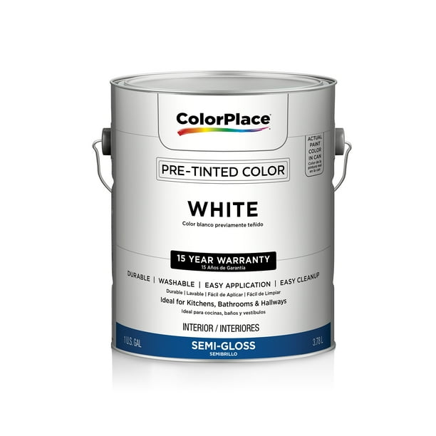 Color Place Interior Semi-Gloss Paint, White - Walmart.com