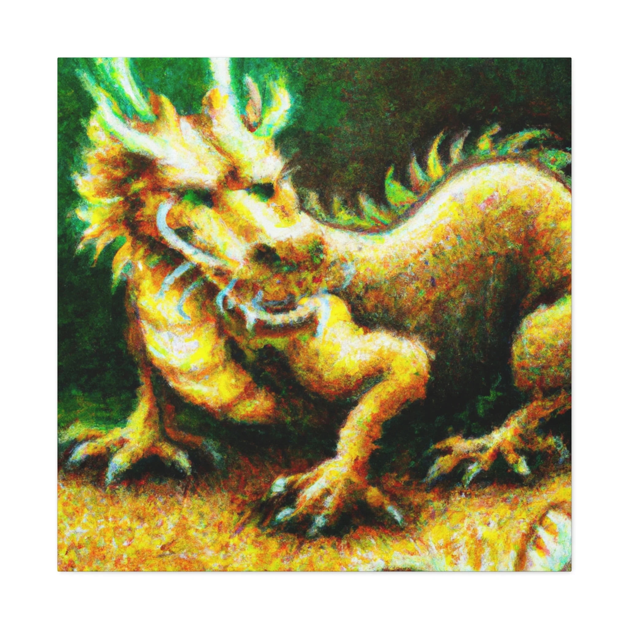Dragon in Pointillism - Canvas - Walmart.com