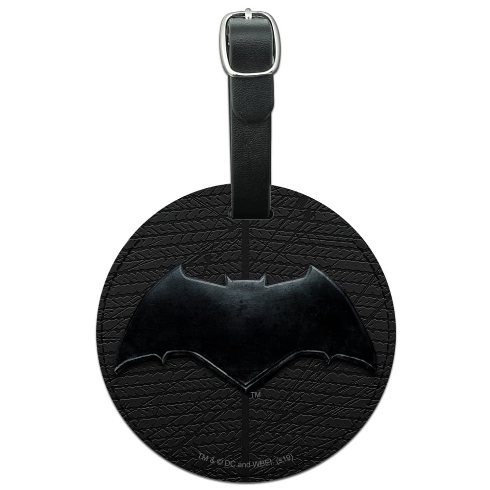 Justice League Movie Batman Logo Round Leather Luggage Card Suitcase ...