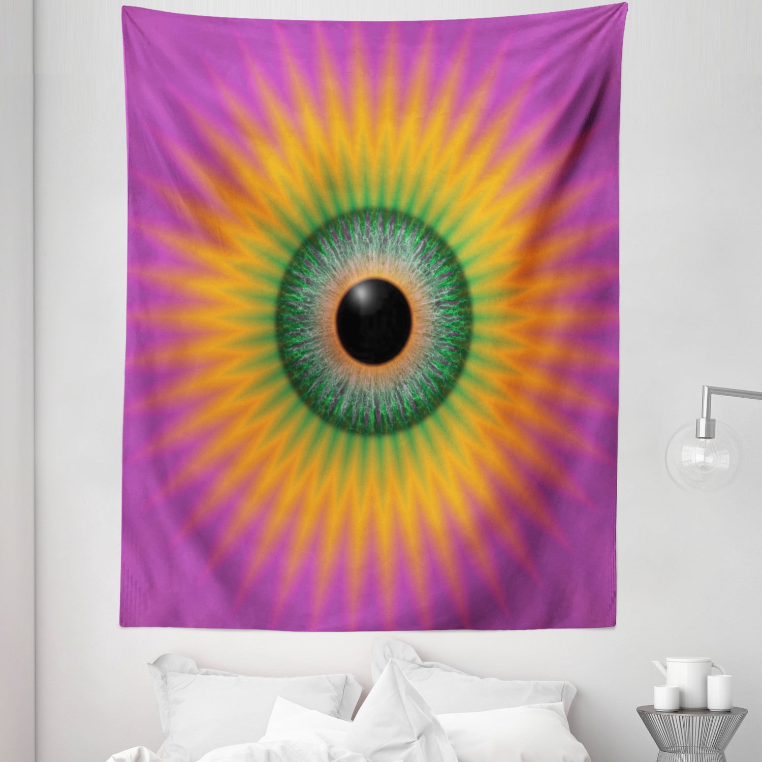 Eyeball Tapestry, Psychedelic Starburst Themed Eye Rainbow Colored ...