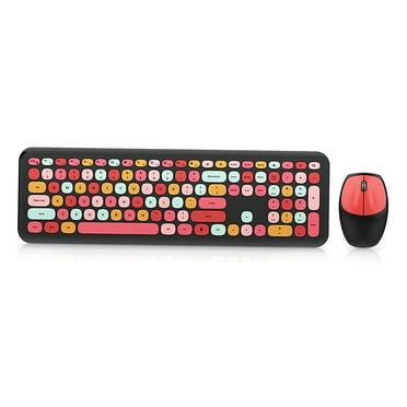 Mofii Sweet Keyboard Mouse Combo, Colored Cute Keyboard,2.4G Wireless ...