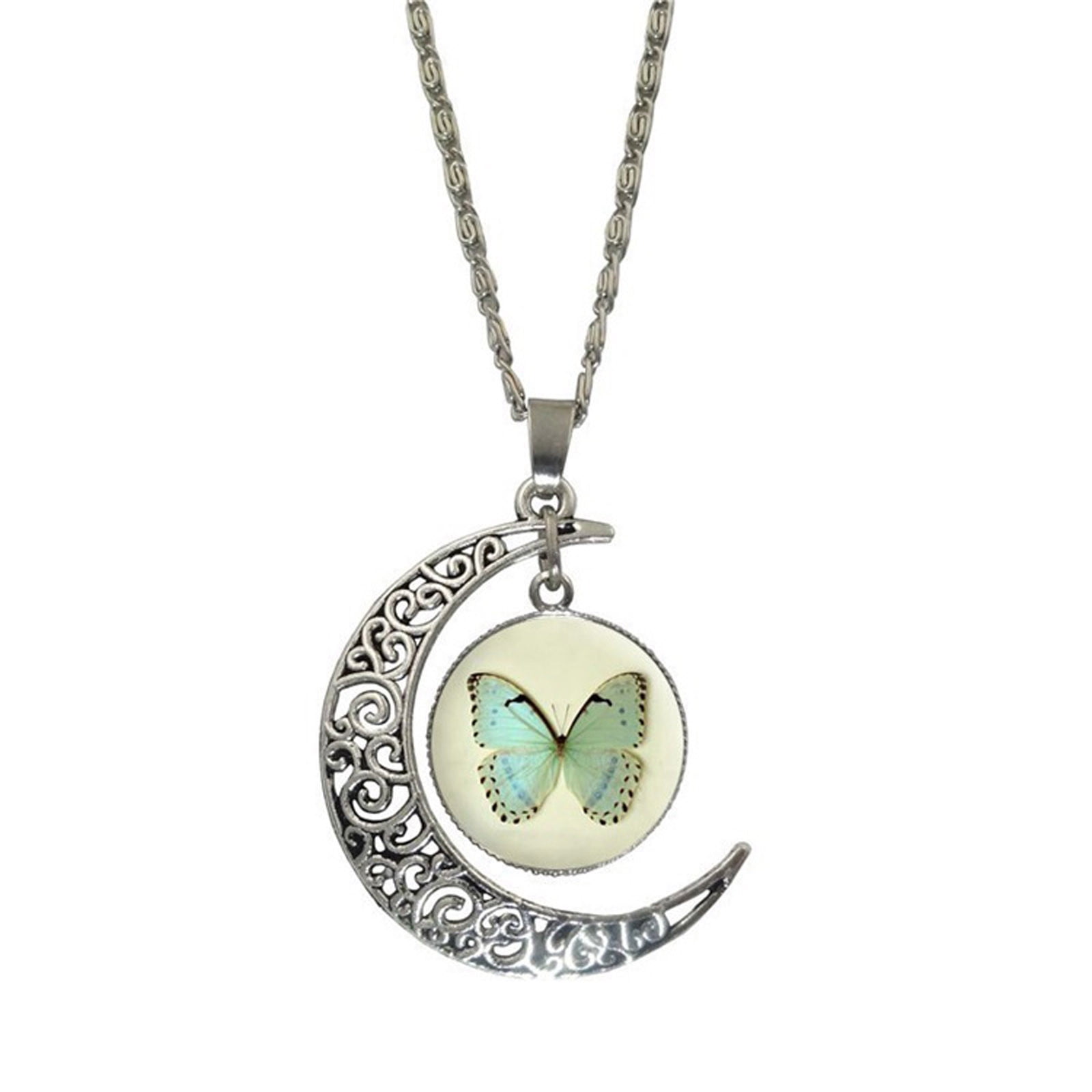 Click here for Wreesh Moon Necklace With Star Light Butterfly Jew... prices