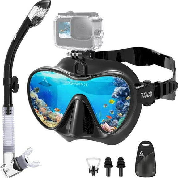 Greatever Snorkel Set Adults Snorkeling Gear Anti-Fog Panoramic View ...