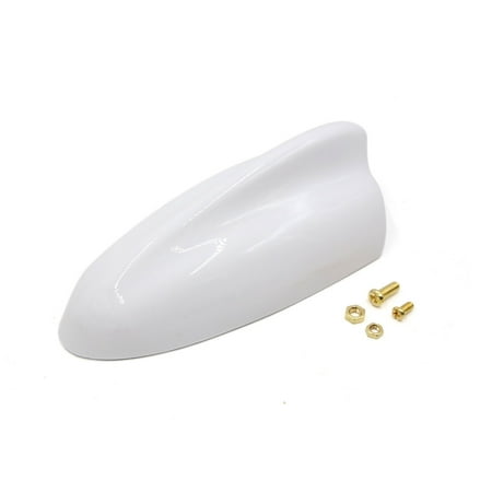 White Plastic Shark Fin Shaped Self Adhesive AM/FM Radio Signal Antenna ...