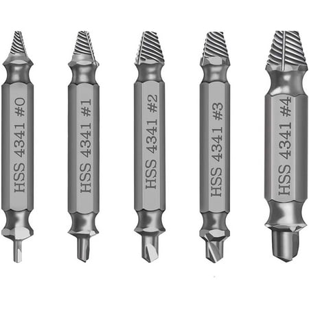 Screw extractor set, 5 pieces Damaged screw remover extractor set for ...
