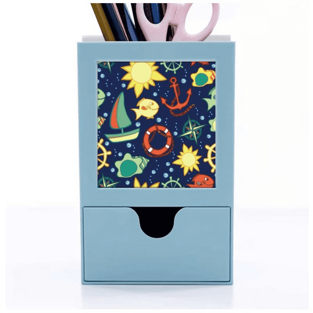 Navigation Fish Boat Colourful Ocean Desk Supplies Organizer Pen Holder ...