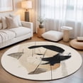 Bohemian Minimalist Area Rug, Color Block Abstract Line Modern Art Non ...