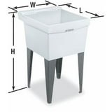 El Mustee Utilatub 18-Gallon Floor-Mount Laundry/Utility Tub, 34 X 20 X ...