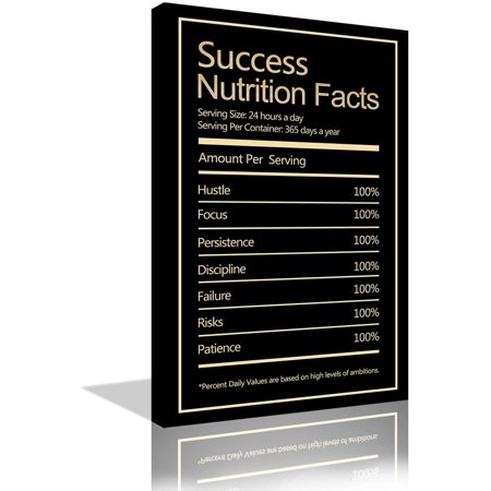 Inspirational Wall Art Success Nutrition Facts Office Motivational ...