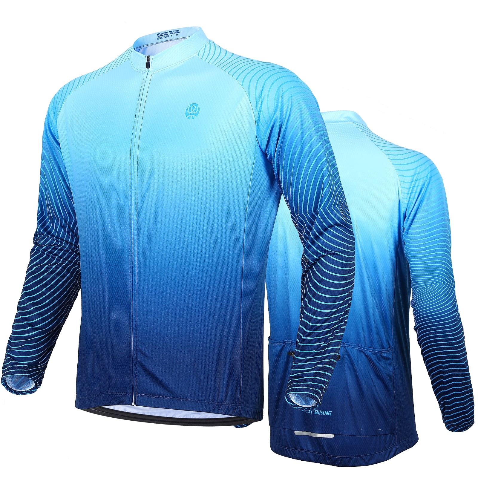 WEST BIKING Men's Cycling Jersey Quick Dry Long-Sleeved Zipper MTB ...
