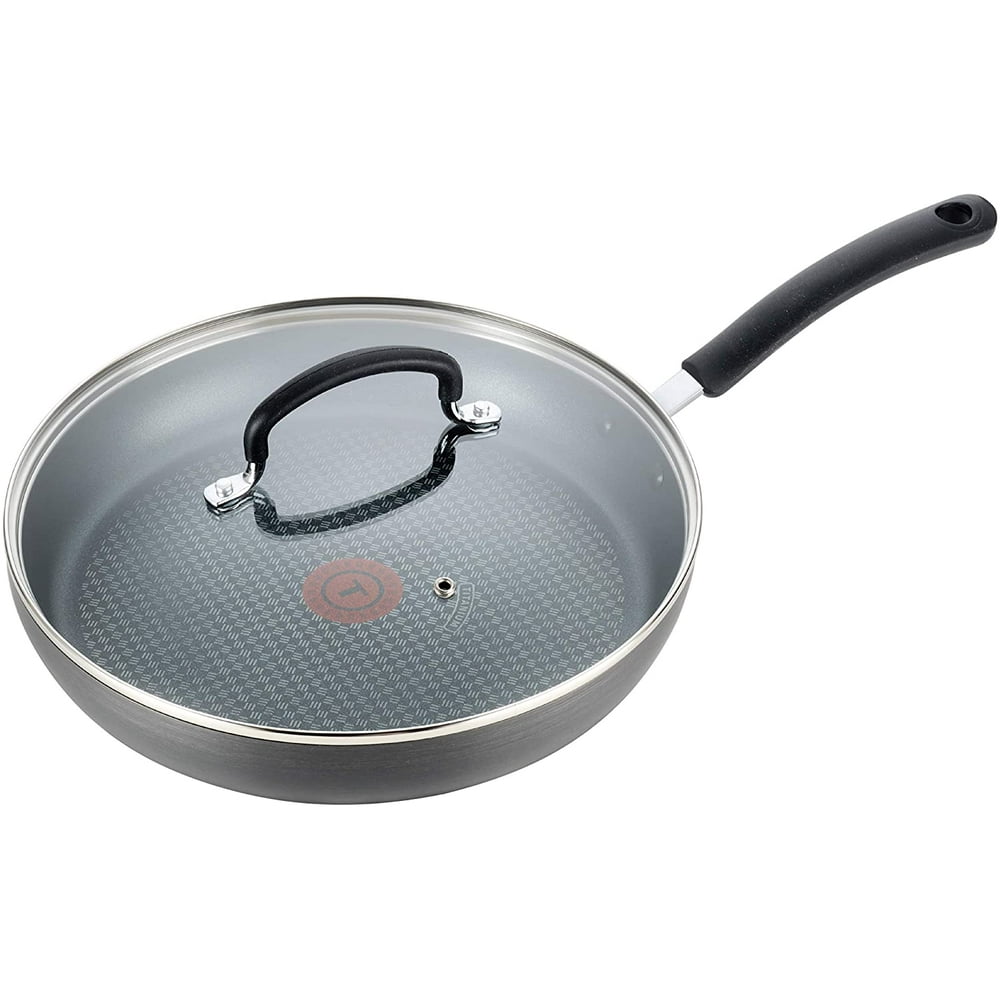 T Fal Dishwasher Safe Cookware Fry Pan With Lid Hard Anodized Titanium
