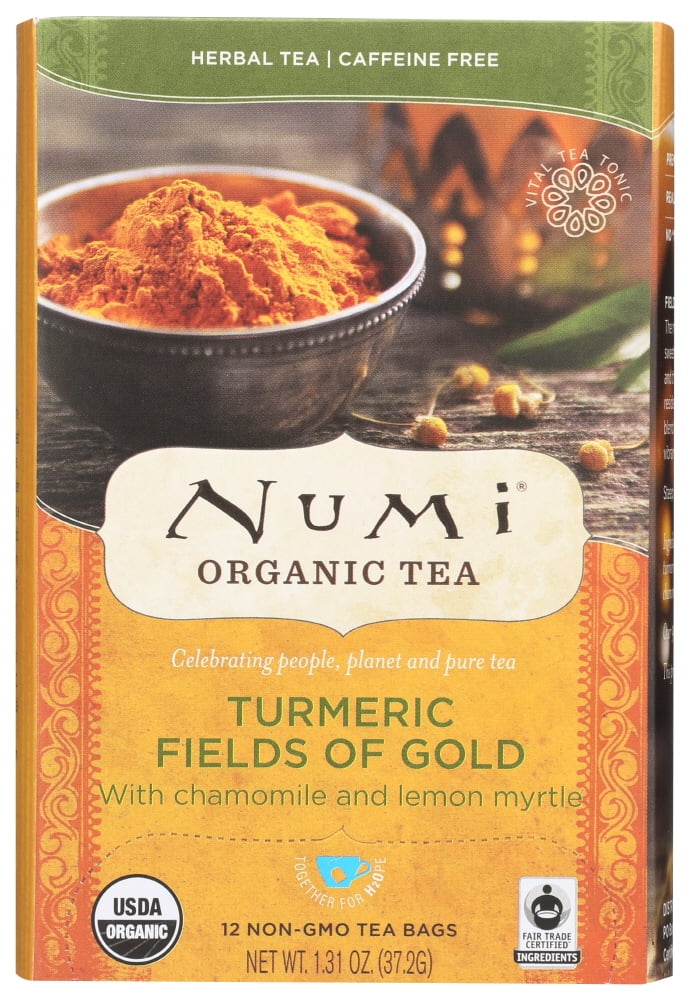 Numi Tea Organic Turmeric Fields Of Gold, 12 Bags - Walmart.com