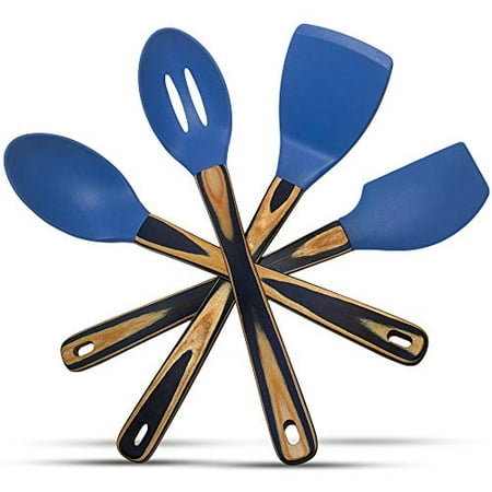 Silicone Spatulas and Cooking Spoons Kitchen Utensils Gift Box Set of 4 ...