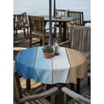 Blue Brown Round Outdoor Tablecloth with Umbrella Hole Gradient Wood ...