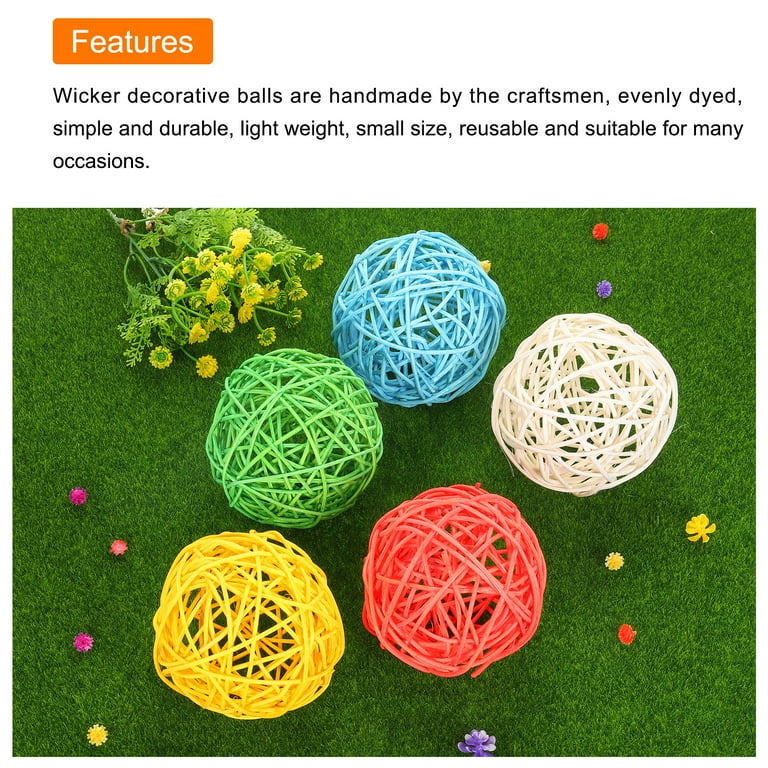 Natural Wicker Decorative Balls Craft Pomeat 15pcs Wicker Rattan Balls