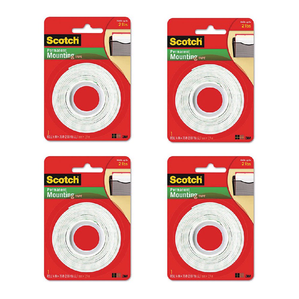Scotch Mounting Tape 110 Permanent .5x75 In. Roll Double Sided Adhesive ...
