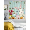 Easter Rabbits Sheer Curtains 2 Panels Set, 52''Wx72''L Cartoon Animal ...