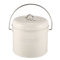 Cooler Kitchen 1.3 Gal. Compost Bin with Charcoal Filters - White ...