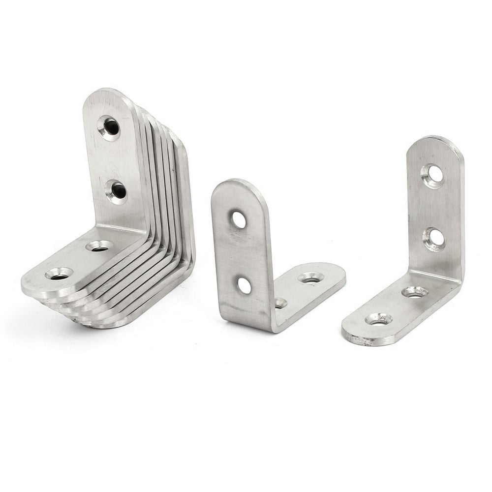 Uxcell 2 Length Stainless Steel L Shaped Angle Bracket Brace 10pcs
