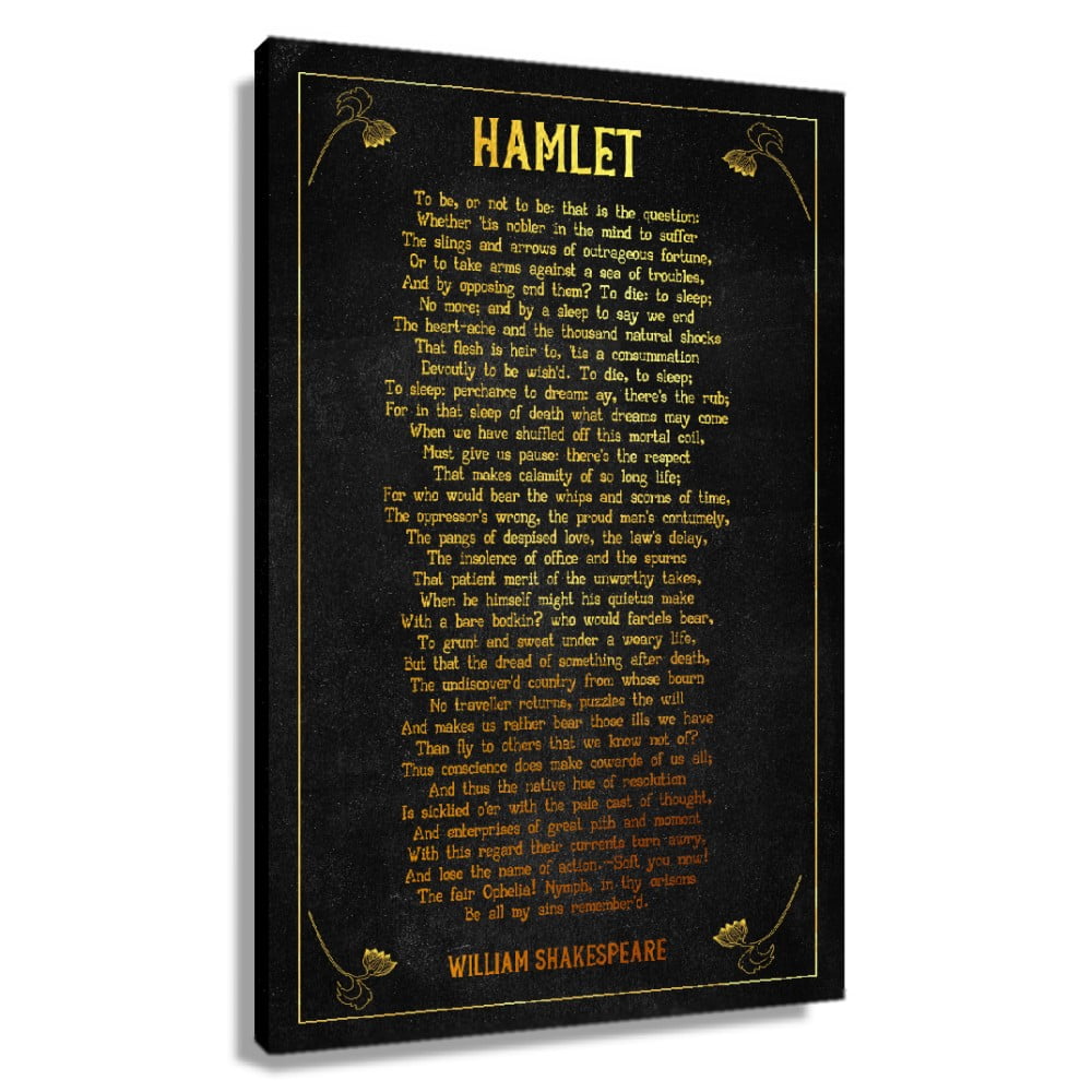 Hamlet By William Shakespeare Book Quotes Wall Art Prints Poster ...