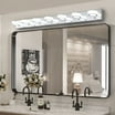 Miniyam LED Bathroom Vanity Light, 6-Light Black Wall Fixture with ...