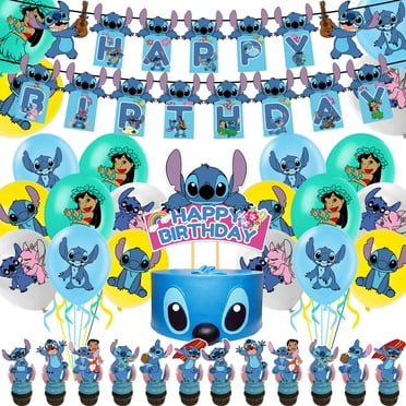 Cute Stitch Birthday Party Decorations Balloons Cake Toppers Banner for Kids Birthday Party ...