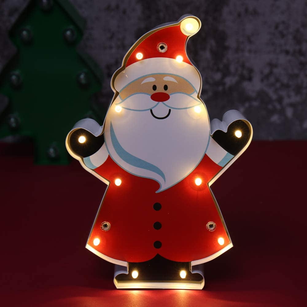 Hanging Metal Light Up Christmas Party Home Decoration LED Light (Santa ...