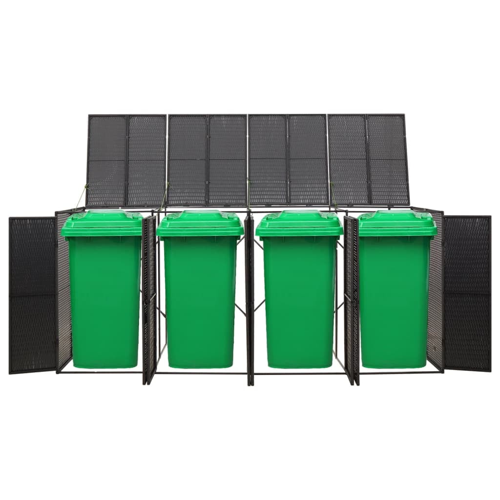 Click here for Vidaxl Quadruple Wheelie Bin Shed Black 274x80x117... prices
