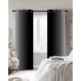 Art Black Blackout Curtains for Bedroom Living Room, Deep Black Gray ...