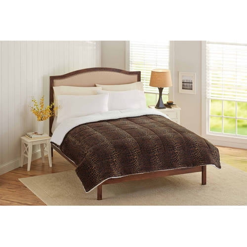 Better Homes & Gardens Velvet Plush Reverse to Sherpa Bedding Comforter ... Better Homes & Gardens Velvet Plush Reverse to Sherpa Bedding Comforter ...